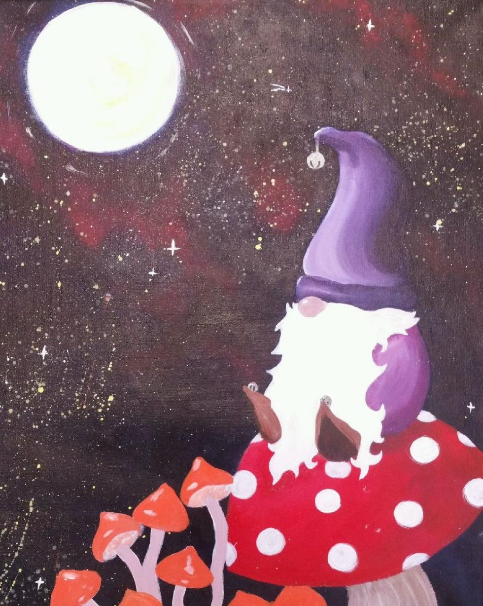 Goodnight Gnome Canvas | Angelo's Pottery Studio